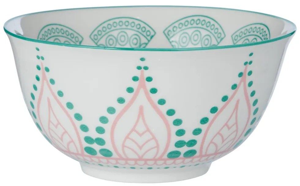 ORNAMENTS Miska 520 ml - růžová/zelená