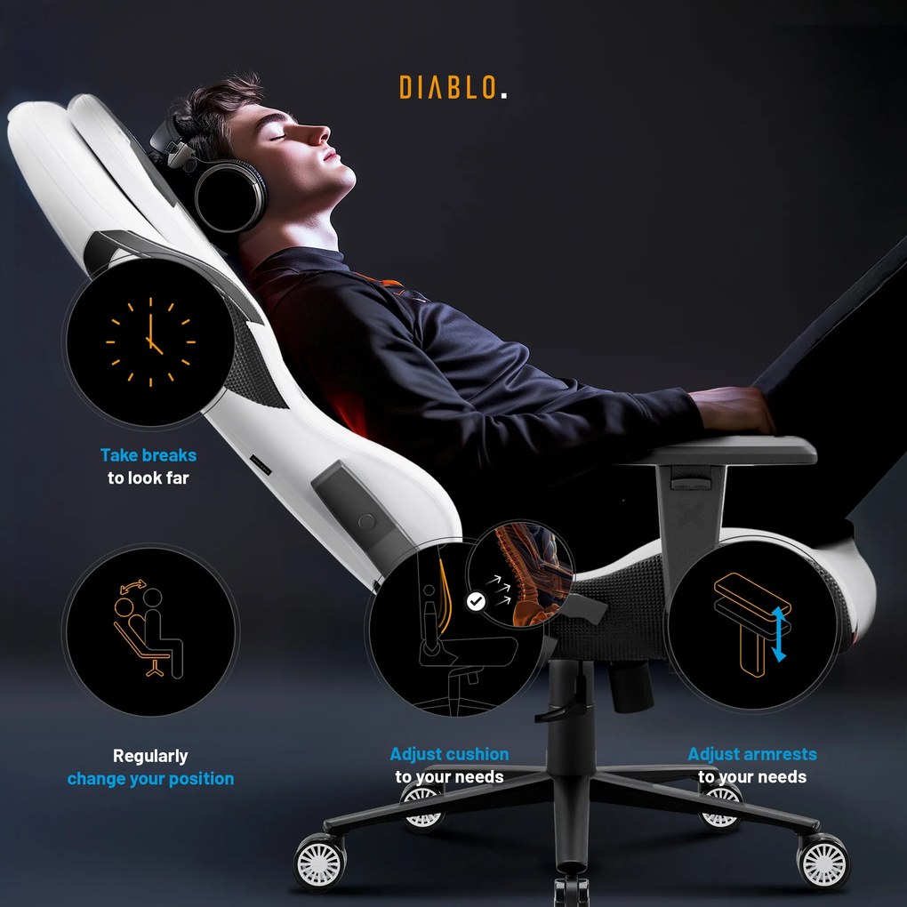 Herní židle bílá Normal Size: Diablo X-One Prime Ghosted White
