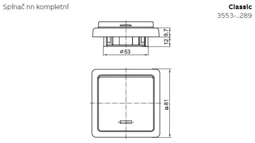 ABB Classic vypínač č.1 jasně bílá 3553-01289 B1