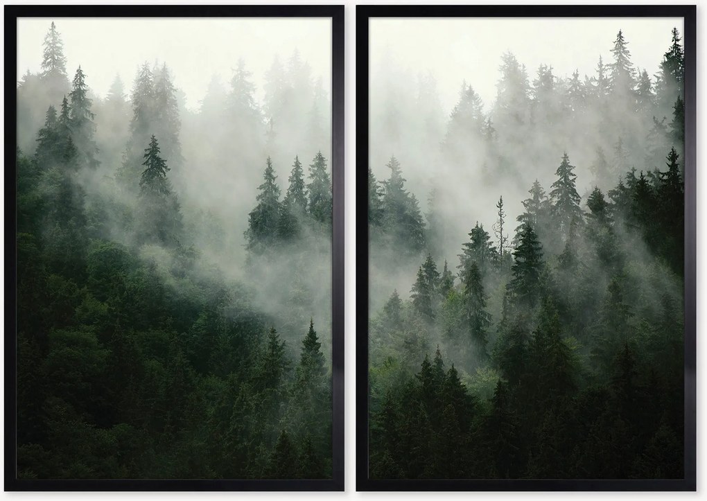 Sada zarámovaných digitálních tisků Whispering Pines, 2 díly