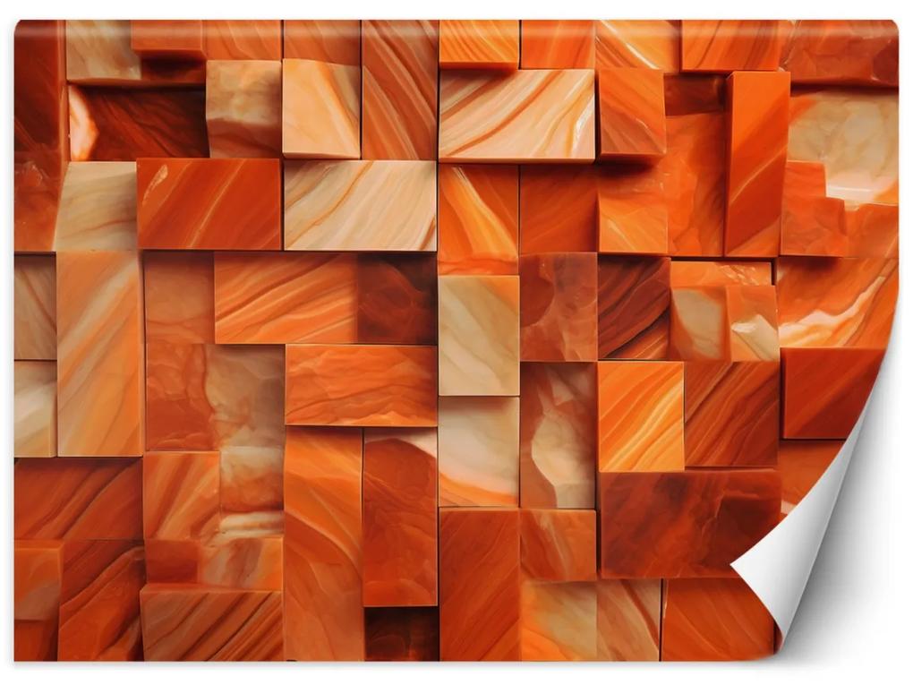 Fototapeta, Oranžová kostka 3D - 150x105 cm