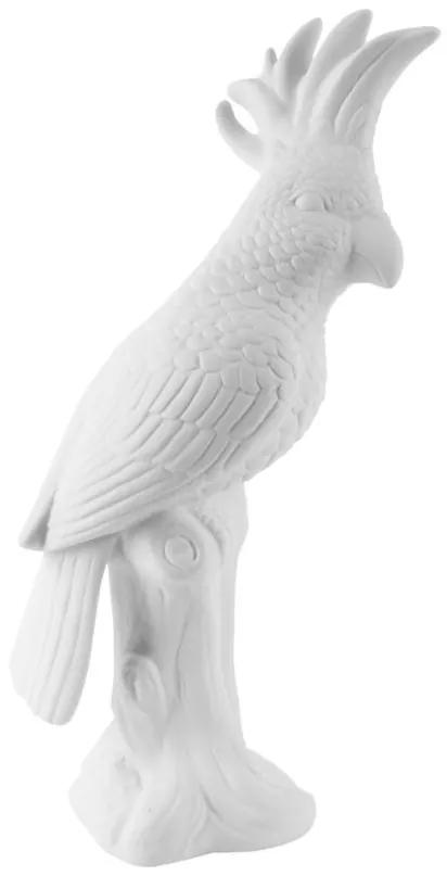 Time for home Bílá keramická dekorativní soška Kakadu