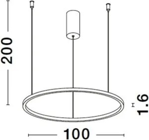 Závěsné LED svítidlo NOVA LUCE TARQUIN 59W 3000K 9345608 stmívatelné Triac