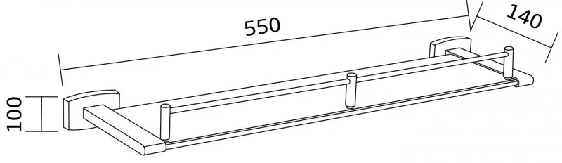 Mexen příslušenství, ZOJA skleněná polička, chromová, 7019137-00