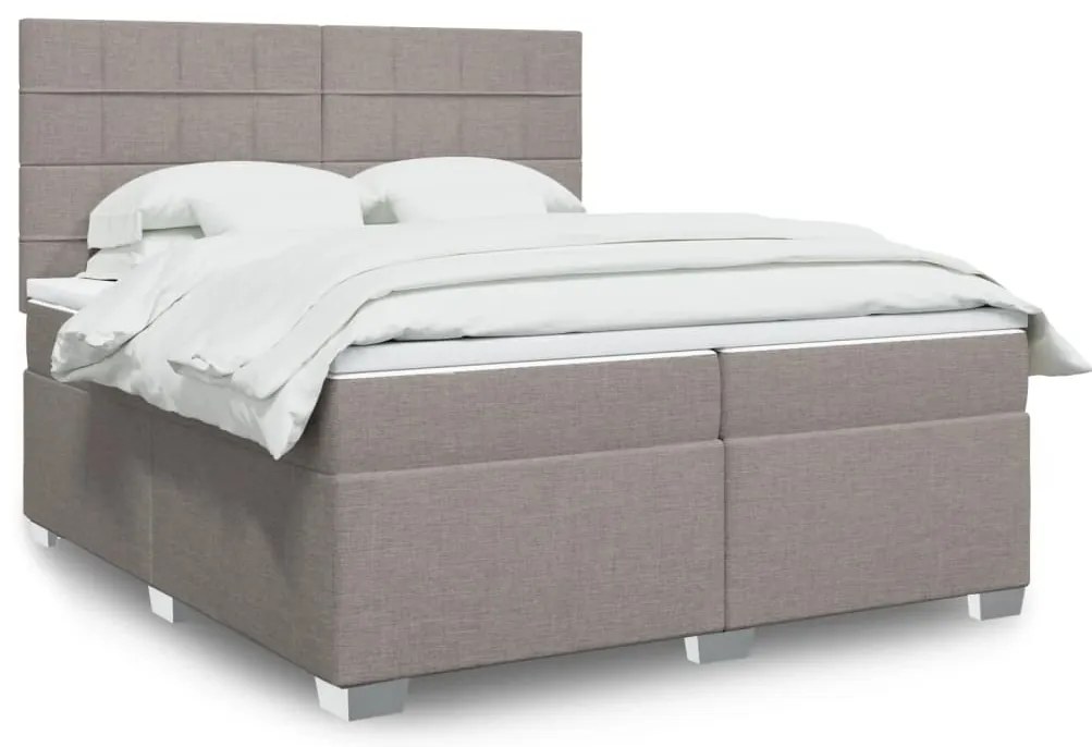 Box spring postel s matrací taupe 200x200 cm textil 3292899