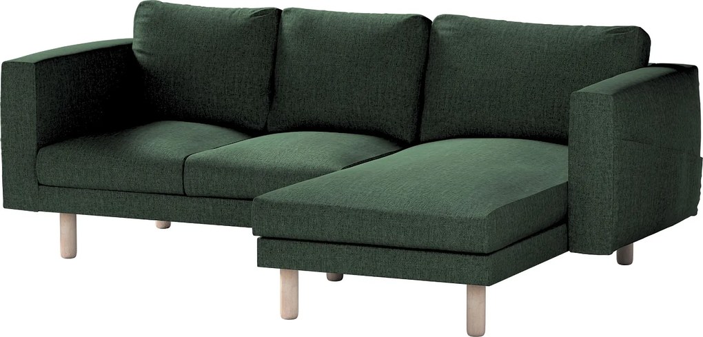 Potah na pohovku IKEA Norsborg 3-místná se šezlongem barva zelená látka pletený vzor