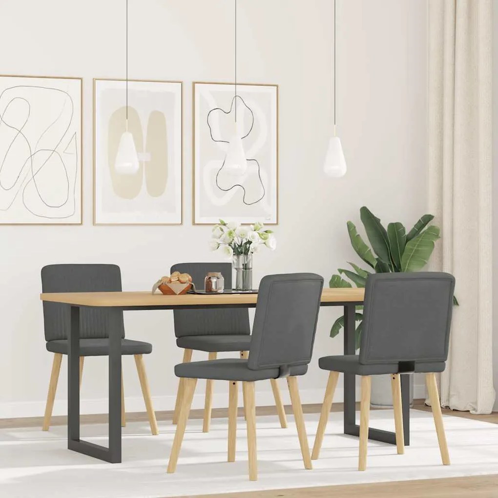 Jídelní židle 4 ks tmavě šedé textil 3315298