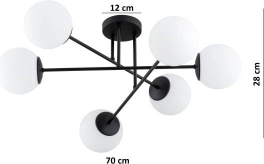 BRILAGI - Přisazený lustr MILO 6xE27/60W/230V černá