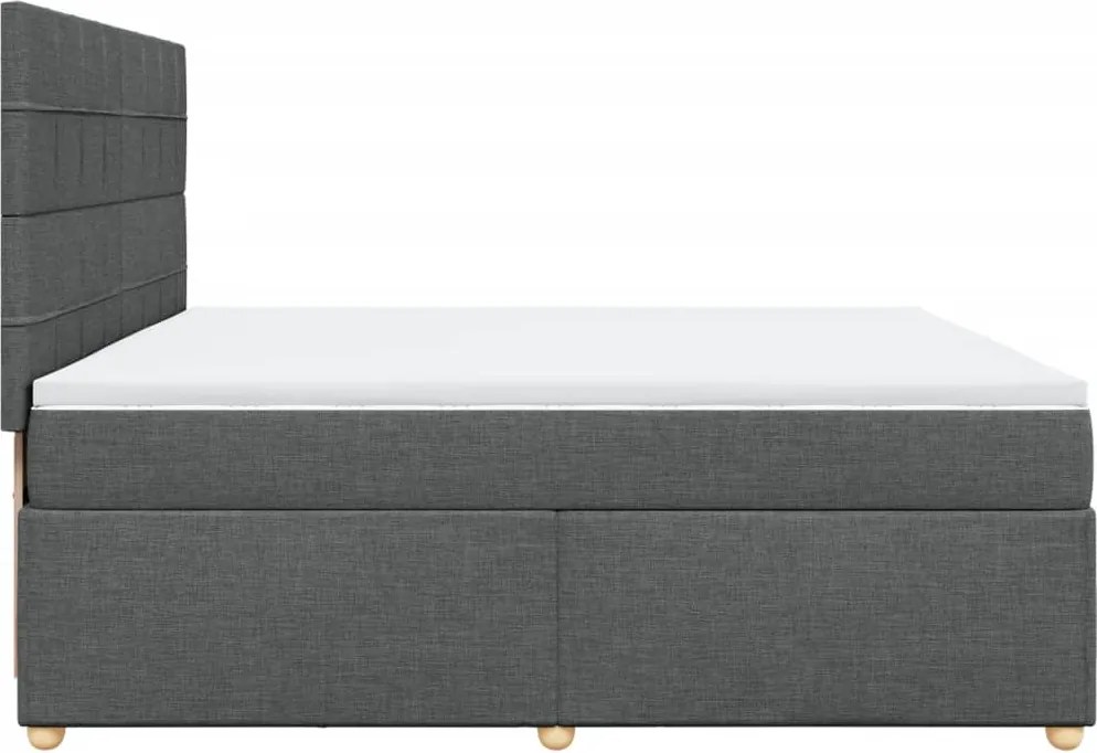 Box spring postel s matrací tmavě šedá 200x200 cm textil 3291388