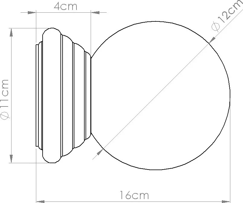 Nástěnné svítidlo Zori, 1x bílé skleněné stínítko, y