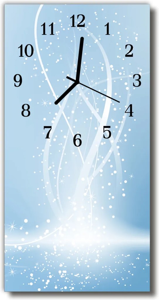 Skleněné hodiny vertikální  Modrá abstraktivní grafika