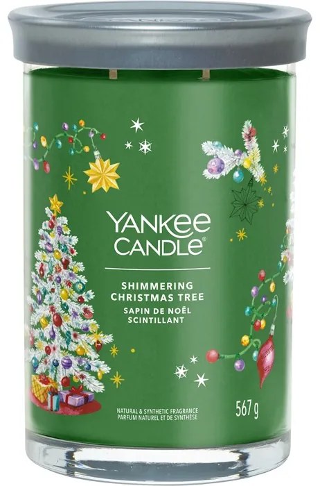 Yankee Candle vonná svíčka Signature Tumbler ve skle velká Shimmering Christmas Tree 567g