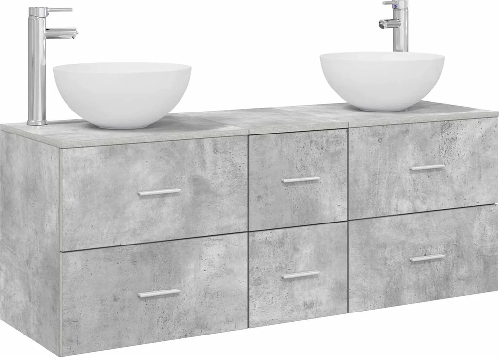 Sada koupelnových skříněk 3 ks Betonově šedá 3405814