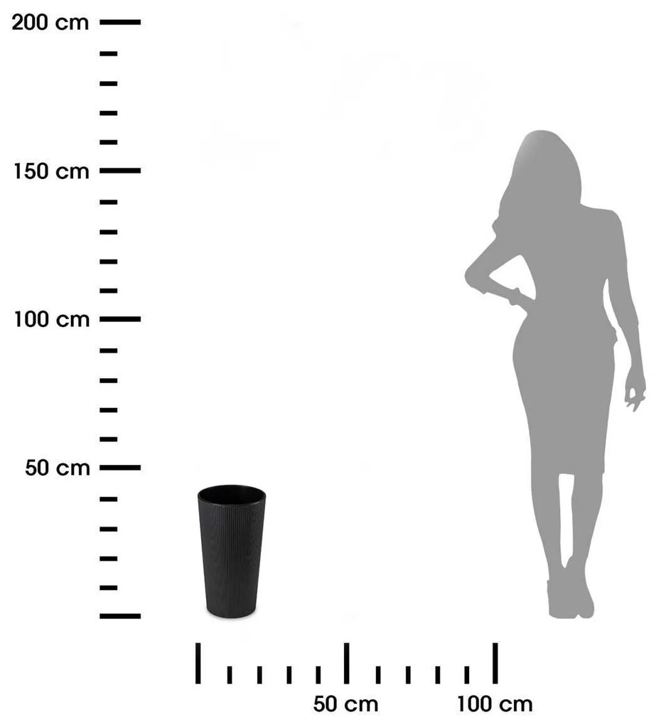 PLASTOVÝ KVĚTINÁČ URBANIKA ECO 19,5X36,5 CM ČERNÁ