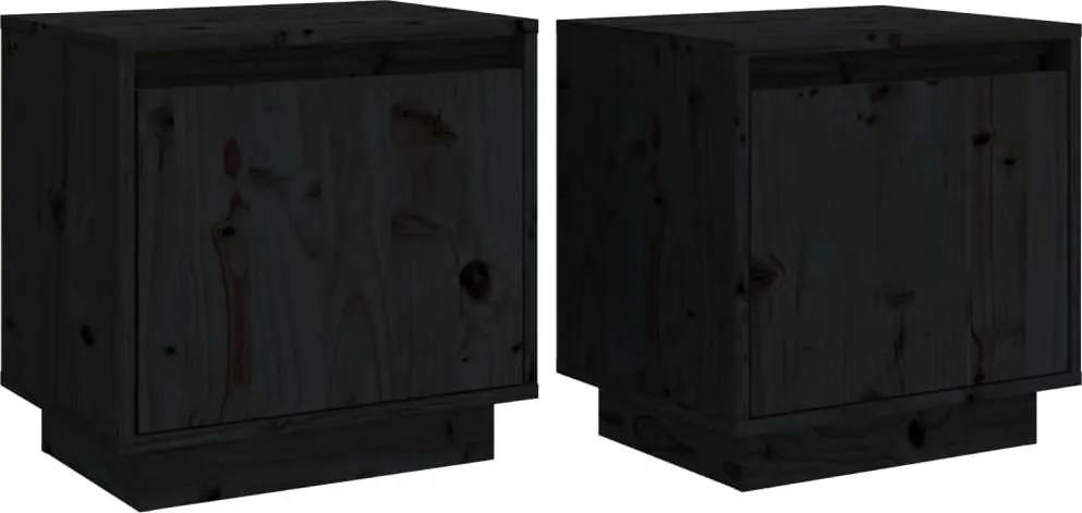 vidaXL Noční stolky 2 ks 40 x 30 x 40 cm masivní borové dřevo [813314] Barva: Bílá
