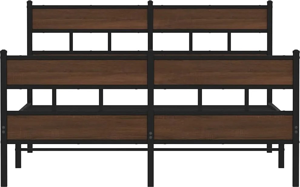 Kovový rám postele bez matrace hnědý dub 160 x 200 cm 3308477