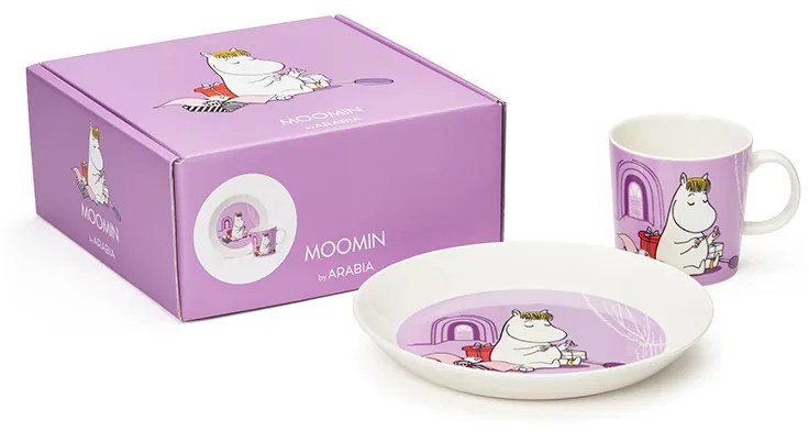 Set hrnku a talíře Snorkmaiden, fialový