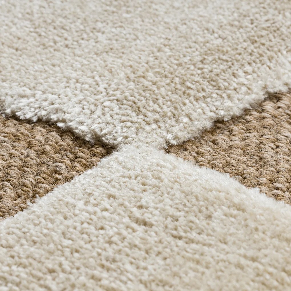 Dywany Łuszczów, Kusový koberec Spark 0710A beige/cream, 140x190, béžová, chodba / předsíň