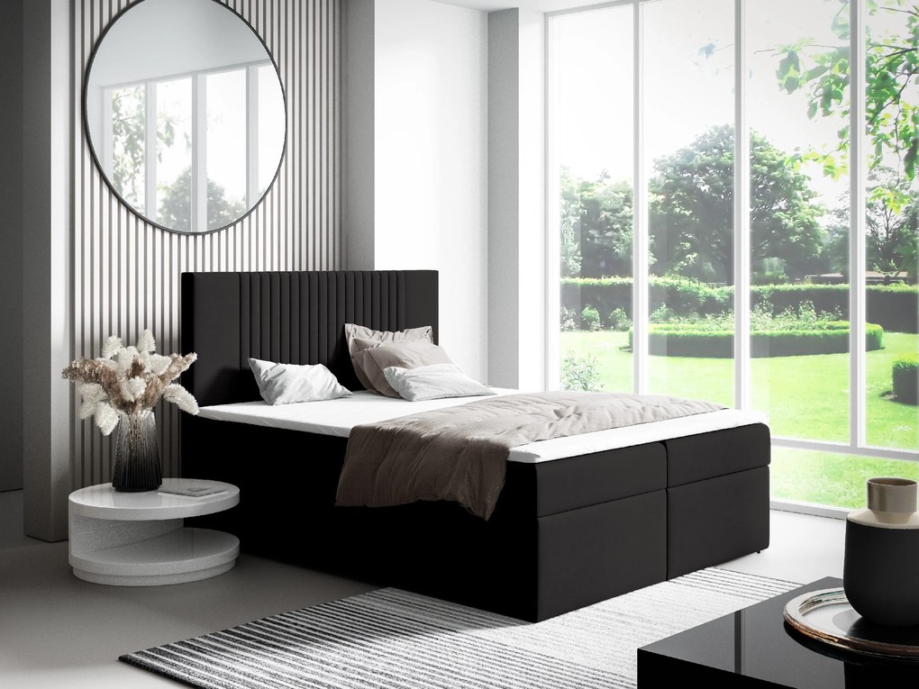 Eka Kontinentální čalouněná postel LINA - Trinity (120x200 cm) Barva látky Trinity: Světle béžová (Trinity 2303)