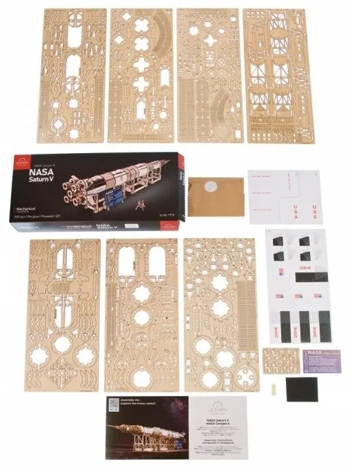 Ugears 3D dřevěné mechanické puzzle NASA, Saturn V