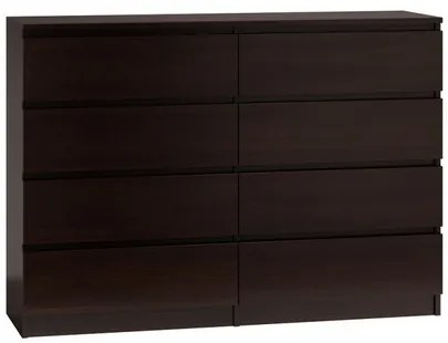 Komoda 8 šuplíků Malva 140 cm Wenge