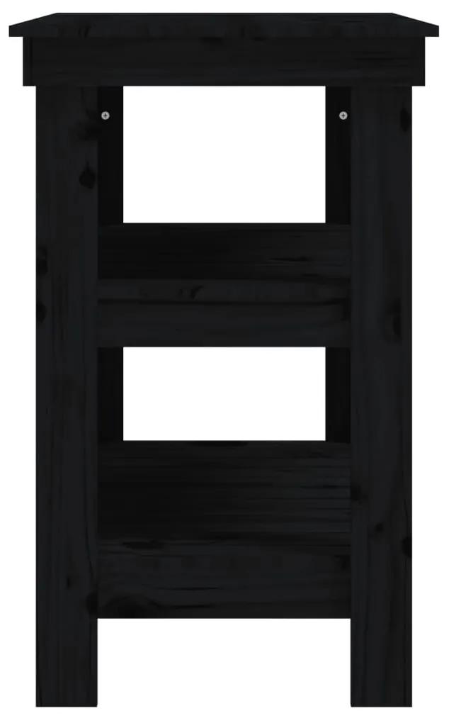 Dílenský stůl černý 78,5 x 50 x 80 cm masivní borové dřevo,  823643