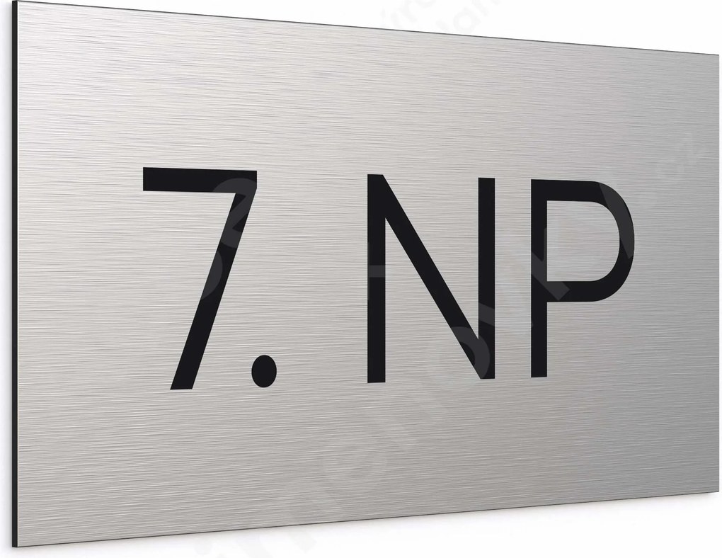 ACCEPT Označení podlaží "7. NP" - stříbrná tabulka - černý popis