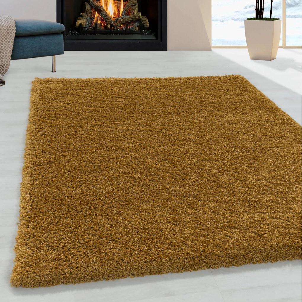 Ayyildiz, Kusový koberec Sydney Shaggy 3000 gold, 60x110, žlutá, ložnice