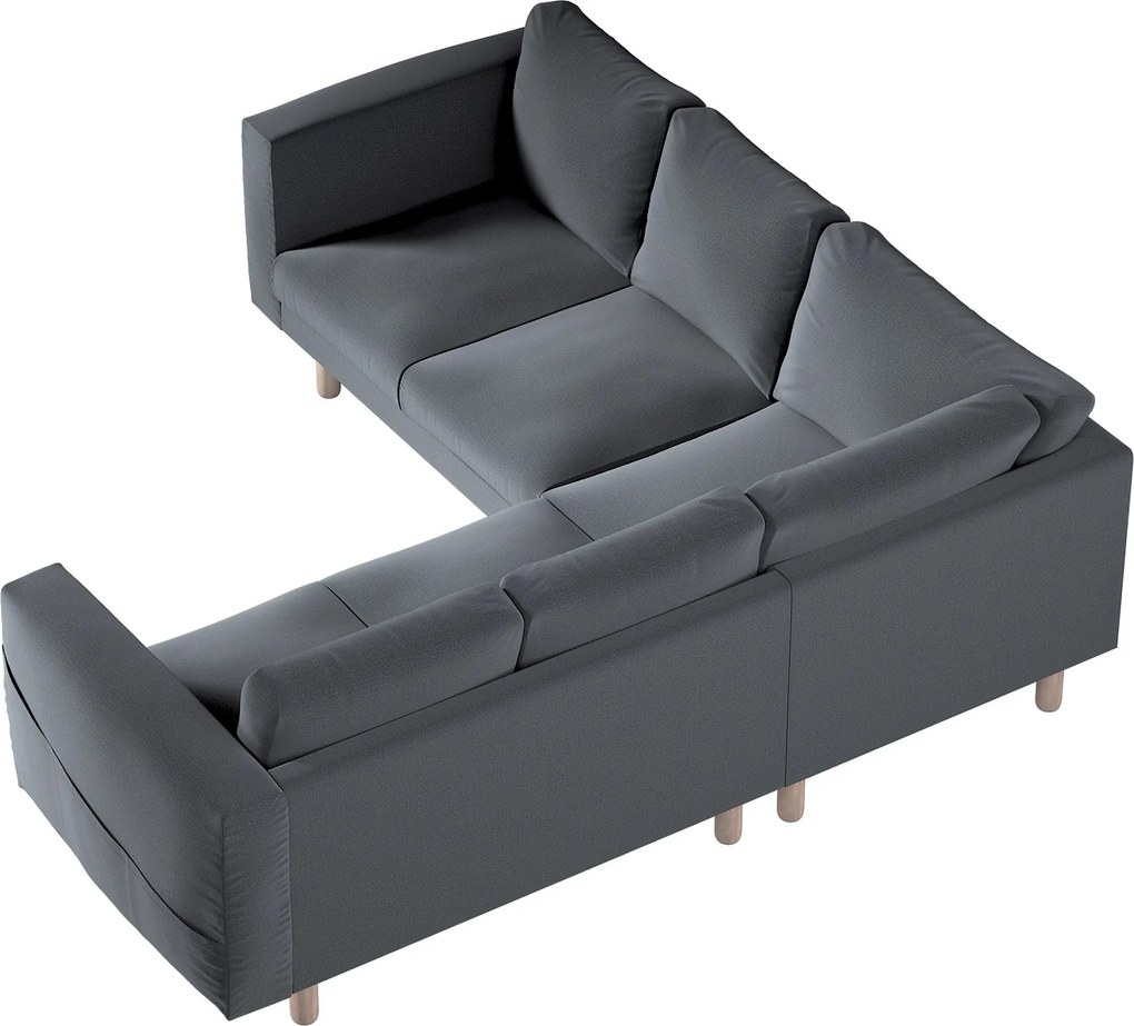 Potah na pohovku IKEA Norsborg rohová 4-místná barva šedá látka sametová