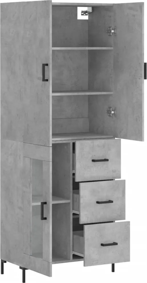 Skříň highboard betonově šedá 69,5x34x180 cm kompozitní dřevo 3195959