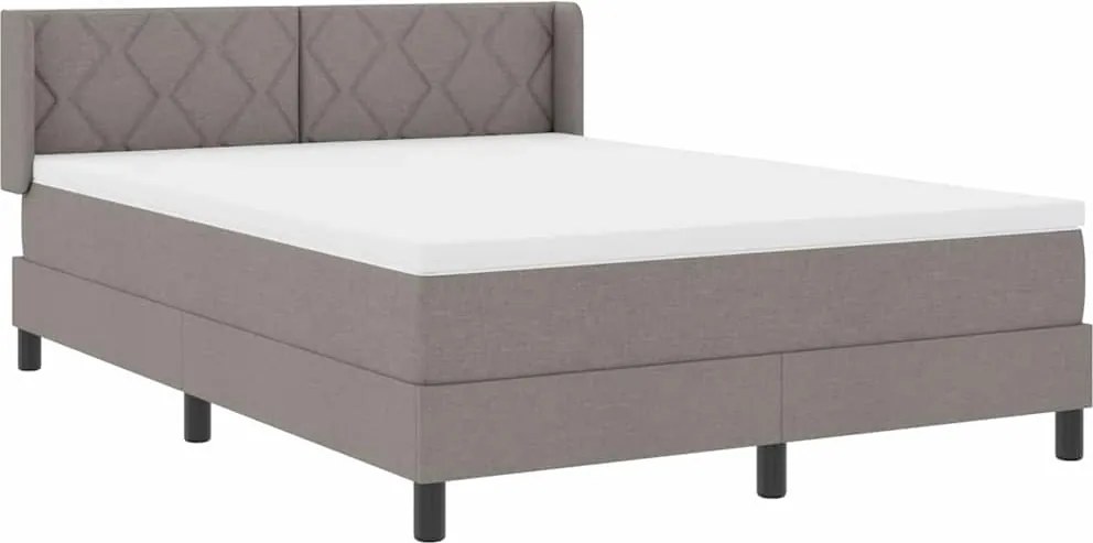 Postel s boxspringem s čelo Taupe 200 x 160 cm textil 3341178
