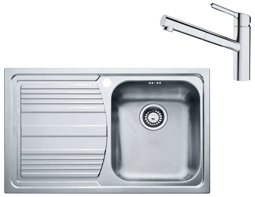 Franke - Set N87, nerezový dřez LLX 611/7 a baterie FC 3055.031, nerez/chrom 101.0650.598