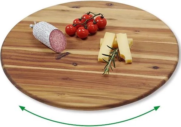 Servírovací tác na občerstvení z akátového dřeva, otočný, Ø 40 cm, Kesper