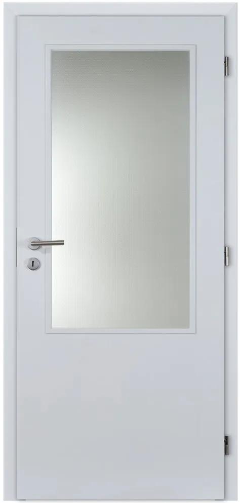 Dveře 60x197cm 2/3 sklo bílé kašírované