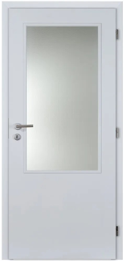 Dveře 80x197cm 2/3 sklo bílé kašírované