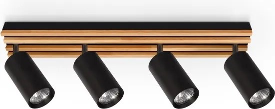 Brilagi - Bodové svítidlo SELE WOOD ACOUSTIC 4xGU10/30W/230V černá/dřevo