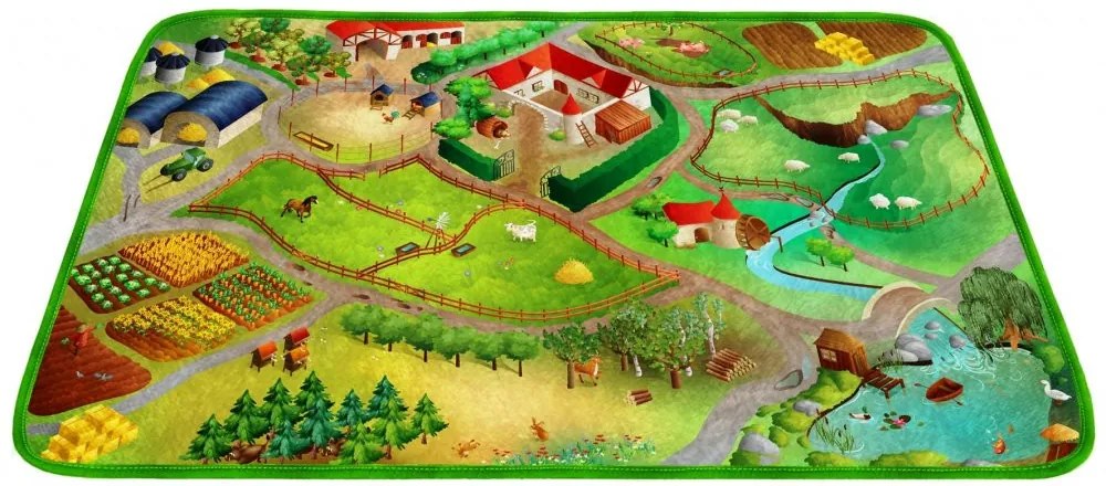 Vopi, Protiskluzový kusový koberec Ultra Soft Farma, 130x180, vícebarevná, dětský pokoj