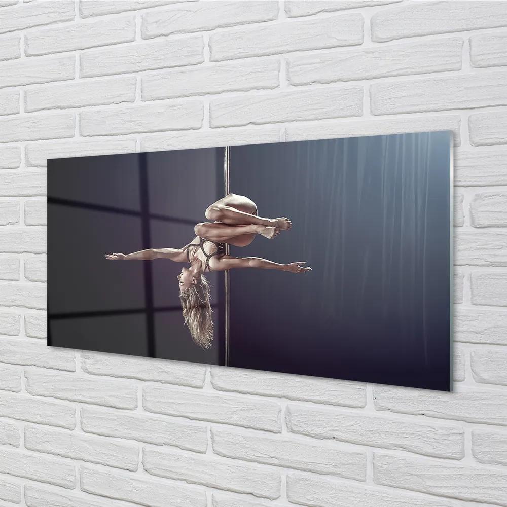 Obraz na skle Tanec trubka žena 100x50 cm