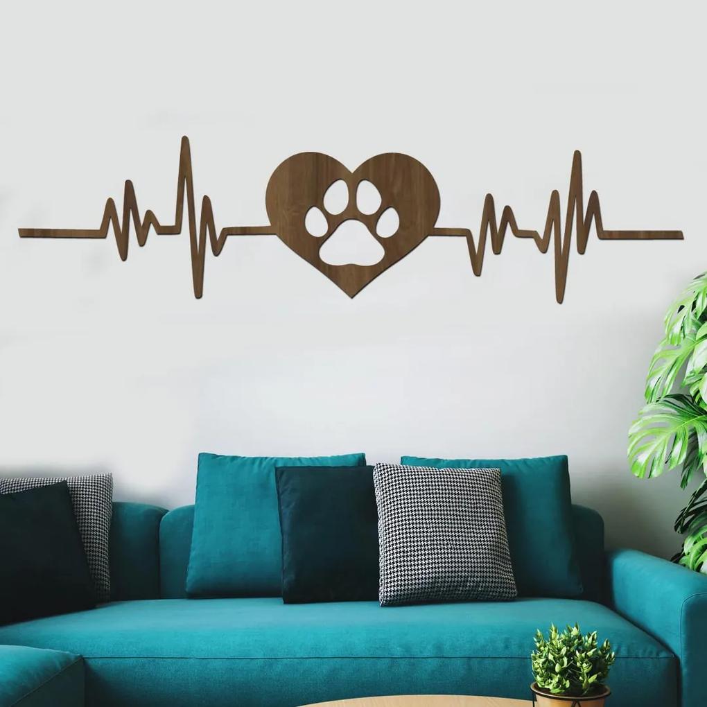 dřevo života Dřevná dekorace na zeď Láska k psům Rozměry (cm): 40x10, Barevný vzor: Buk