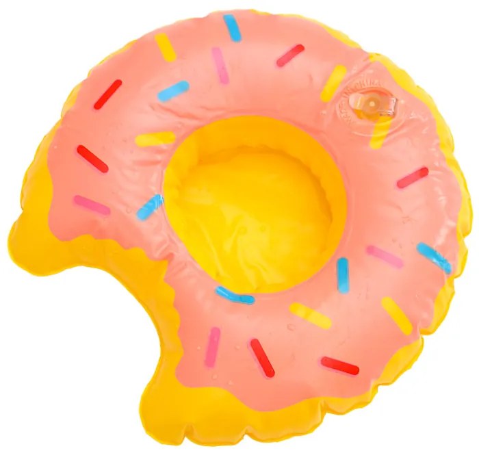 Nafukovací držák nápojů DONUT růžový