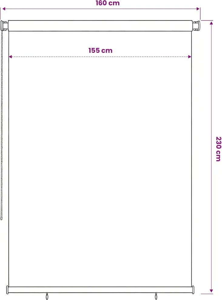 Venkovní roleta 165 (Š) x 230 (V) cm hnědá HDPE 312983