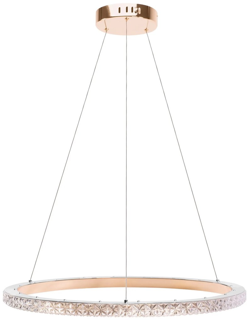 Toolight Závěsné LED osvětlení Crystal LE4 MS009-CP růžová zlatá 59 cm