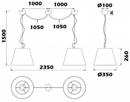 Trio - Lustr na lanku ANDREUS 2xE27/60W/230V