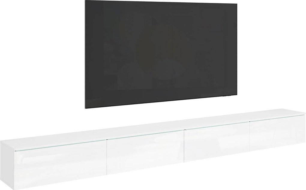 XXXLutz NÍZKÁ KOMODA 2x150 cm, bílá, vysoce lesklá bílá, 300/32/33 cm P & B - Komody bílé - 002778009801
