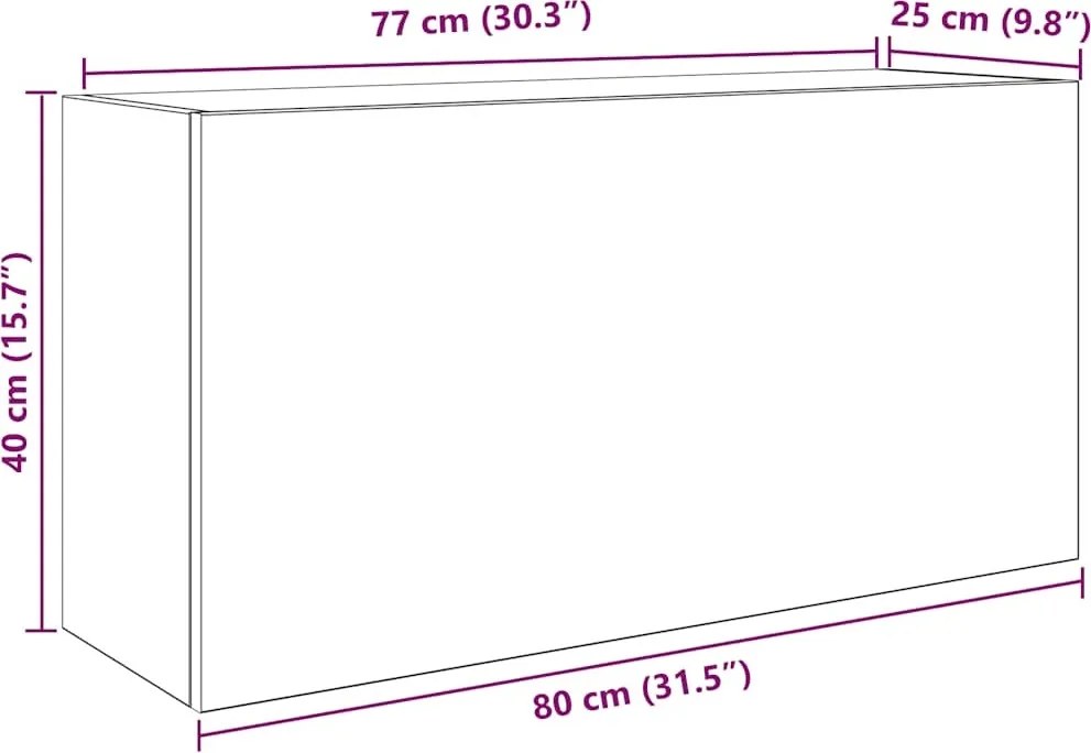 vidaXL Koupelnová nástěnná skříňka 80x25x40 cm kompozit [860093] Barva: šedá sonoma