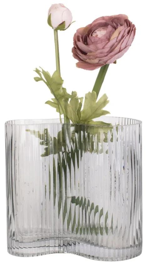 Time for home Šedá skleněná váza Lilia 18 cm