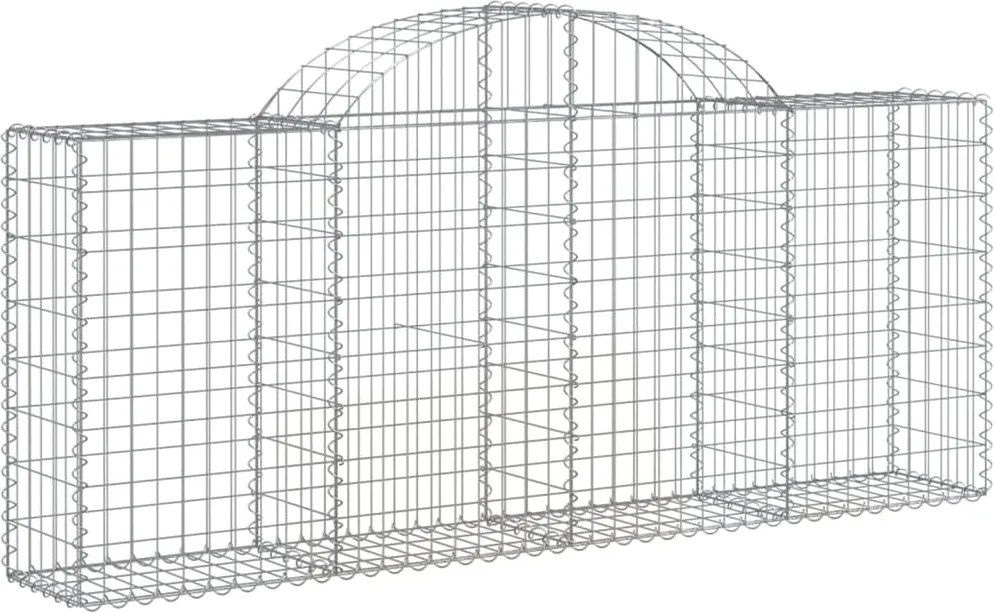 Klenuté gabionové koše 4 ks 200x30x80/100 cm pozinkované železo 3146091