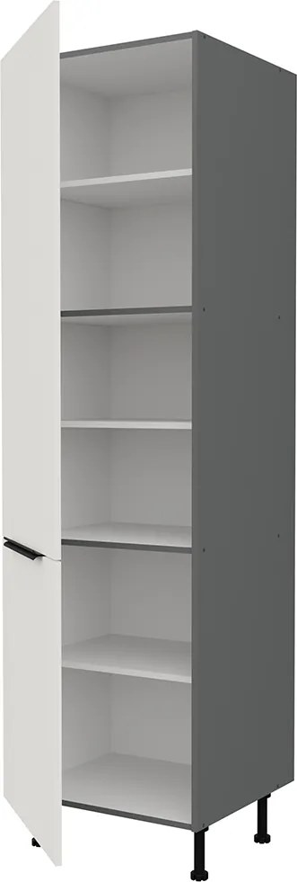 ARIA aw | vysoká skříňka 60 DK-215 2F potravinová s policemi | 60 cm | ANTI FINGERPRINT povrch | antracit/bílá