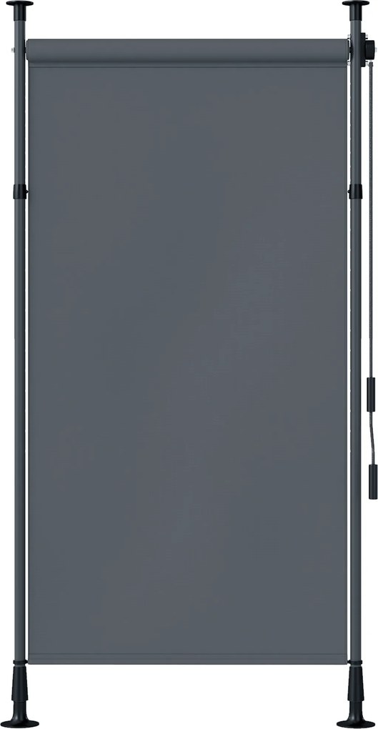Outsunny vertikální balkonová roleta 150 x 220-310 cm s klikou, balkonová zástěna z polyesteru odolná proti povětrnostním vlivům v tmavě šedé barvě p…