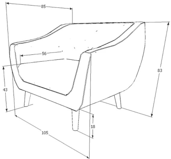 Křeslo MOLLY VELVET 1 Signal